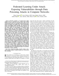 Greenwich Academic Literature Archive - Federated learning under attack ...